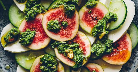 Fig & Cucumber Caprese with Pesto | Electrolux Arabia