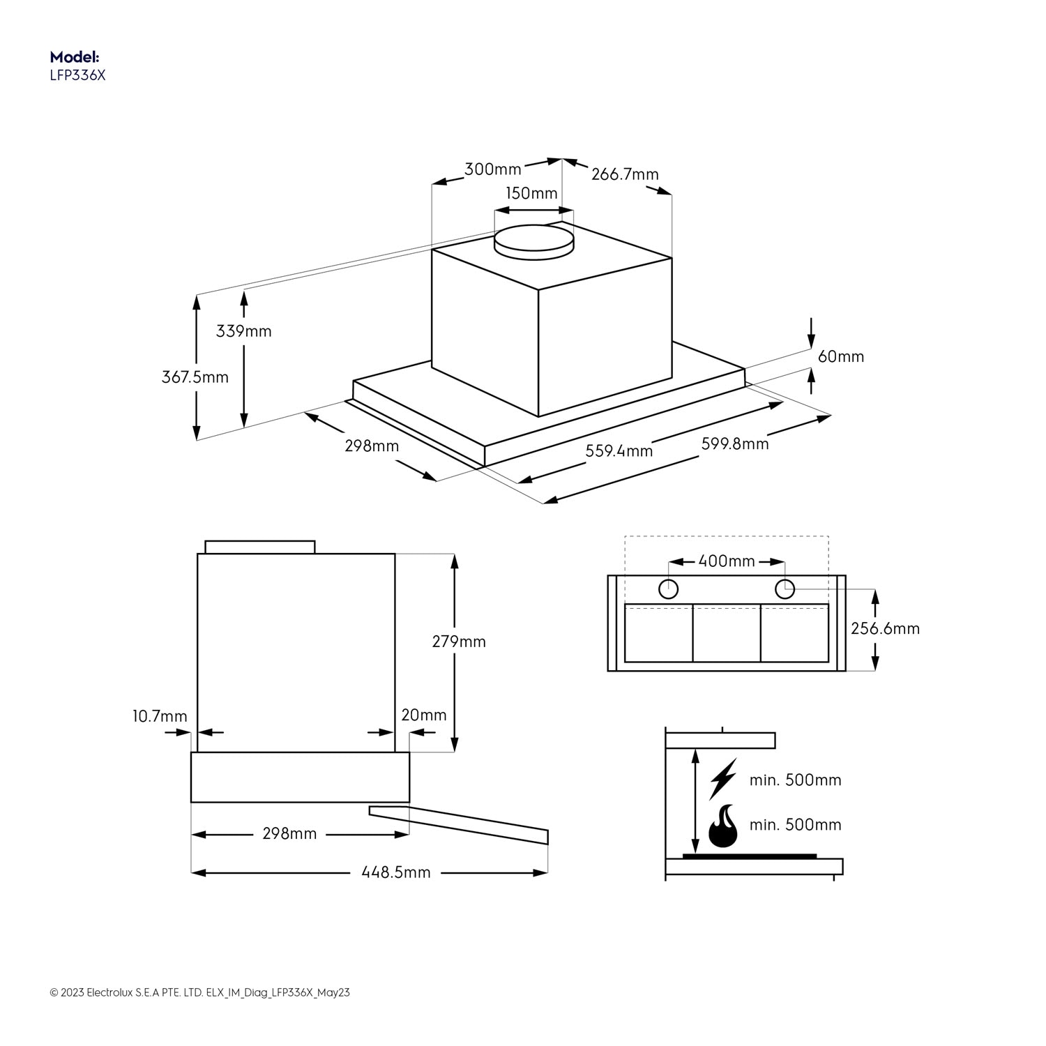 60cm Telescopic Cooker Hood - LFP336X | Electrolux Arabia