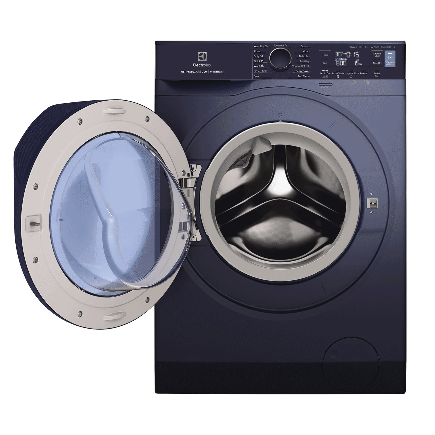 Washer dryer EWW1042R7MB - 10kg wash - 7kg dry - Blue | Electrolux Arabia