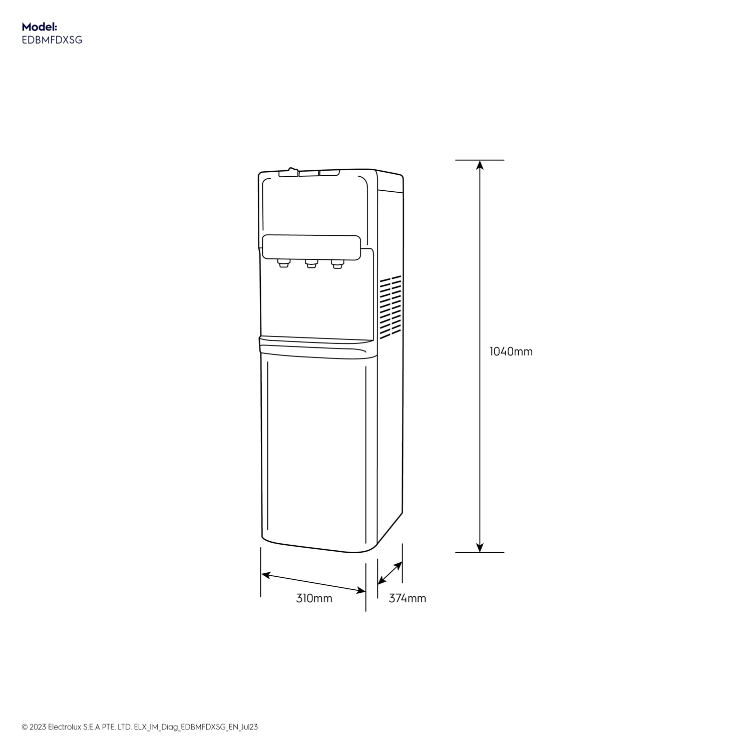 Bottom Load Water Dispenser EDBMFDXSG, Silver | Electrolux Arabia