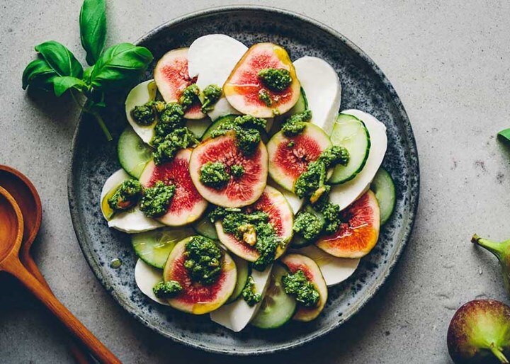 Fig & Cucumber Caprese with Pesto | Electrolux Arabia