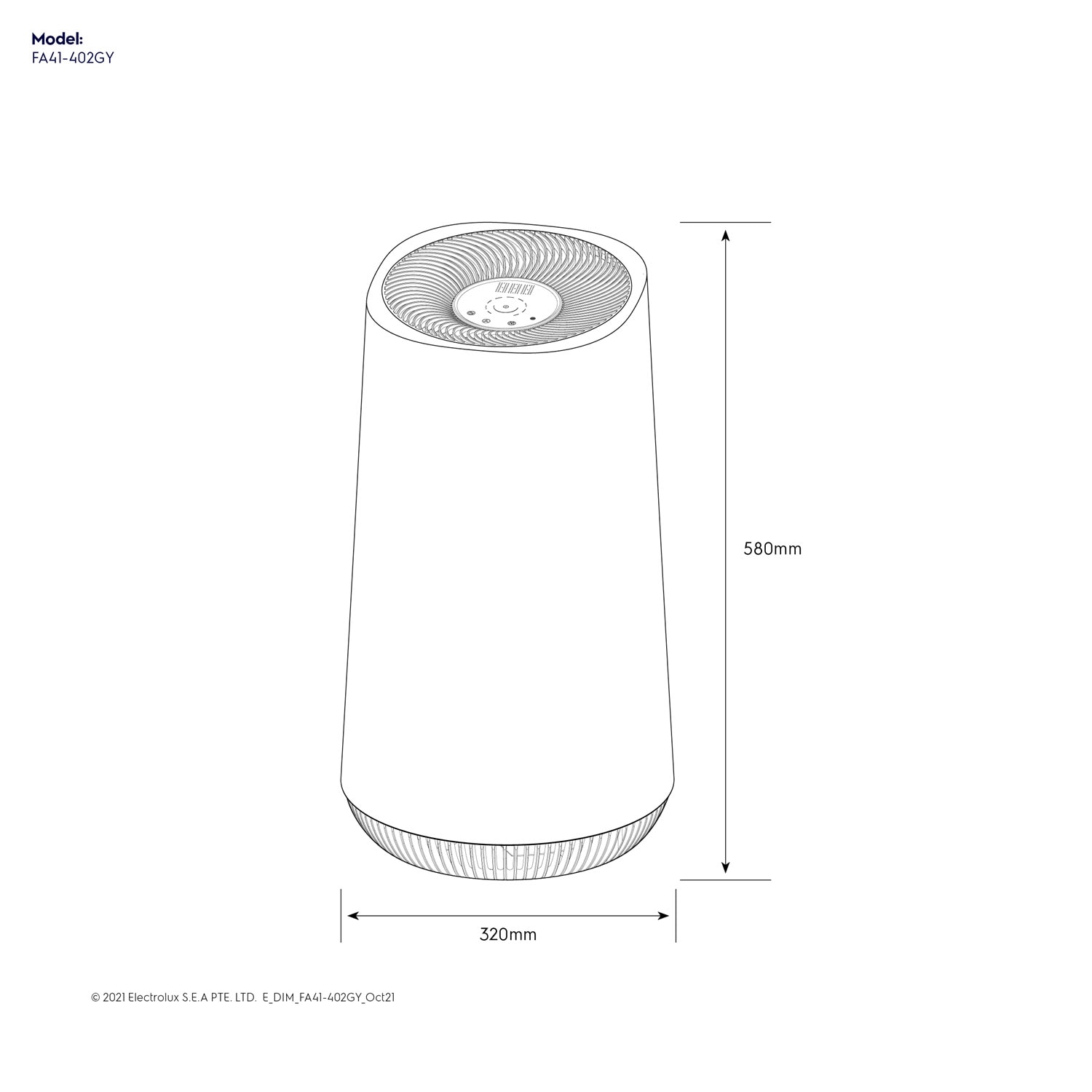 HEPA filter air purifier Flow A4 FA41-402GY | Electrolux Arabia